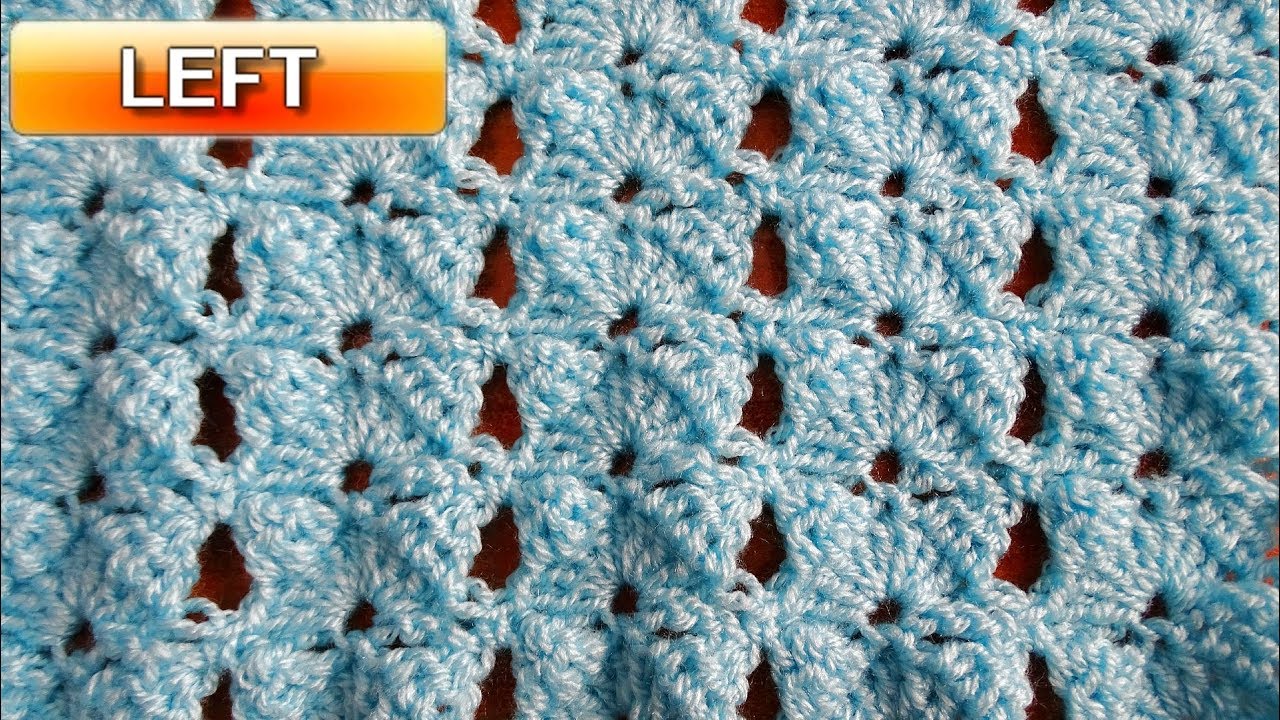Gratifying Textured Shells Crochet Stitch - Left Handed Crochet ...