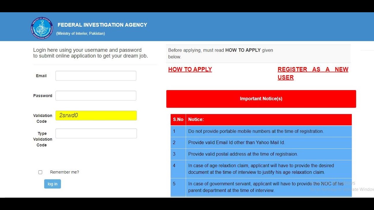 How to Apply in FIA Online (Federal Investigation Agency) / FIA online ...