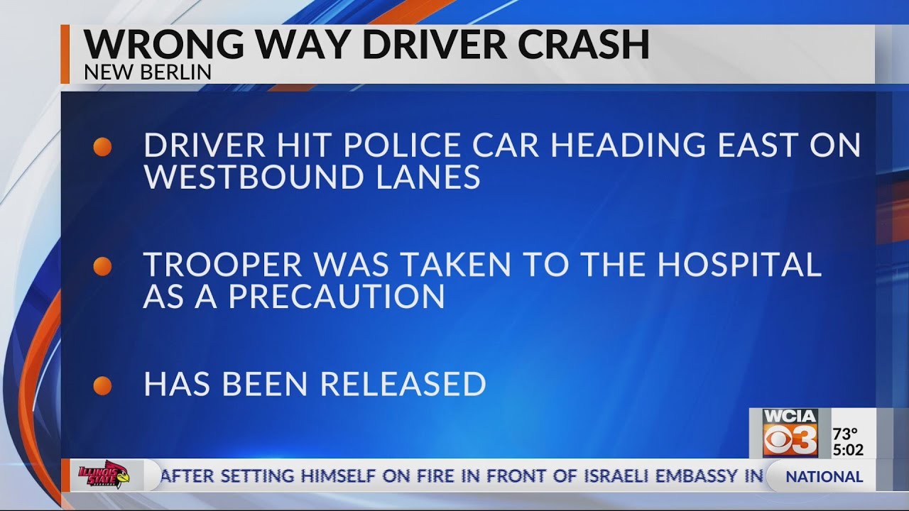 Wrong-way driver strikes squad car in Sangamon Co. - YouTube