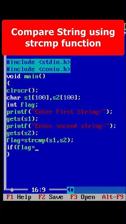 Compare Two Strings Using Strcmp Function In C Part 33 C Programming Shorts Coding Youtube