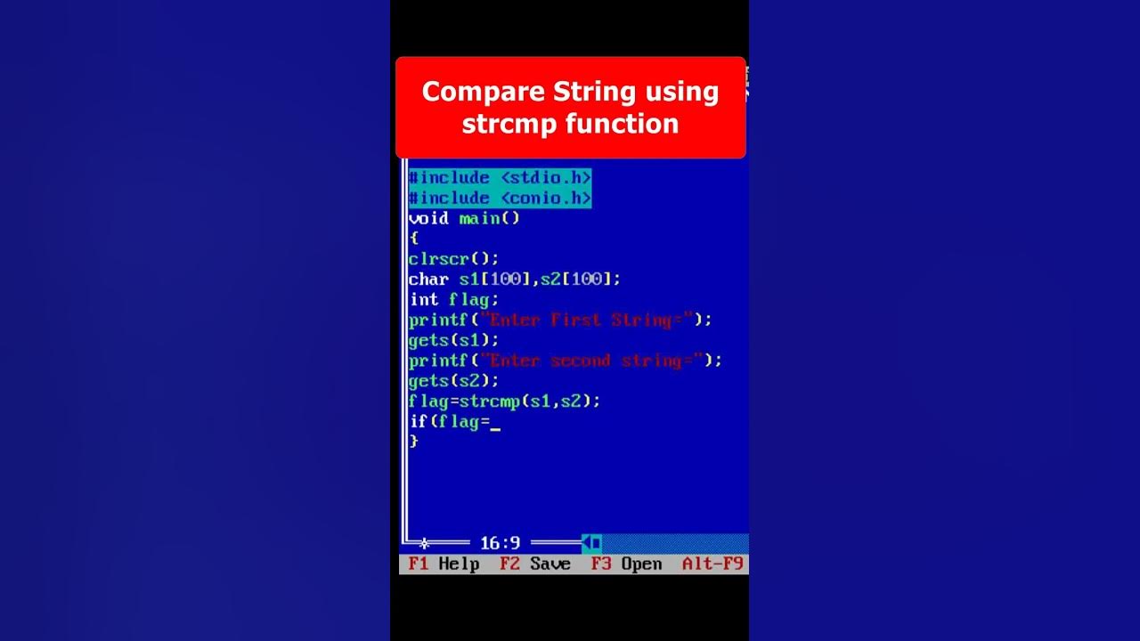 Compare Two Strings Using Strcmp Function In C Part 33 C Programming Shorts Coding Youtube