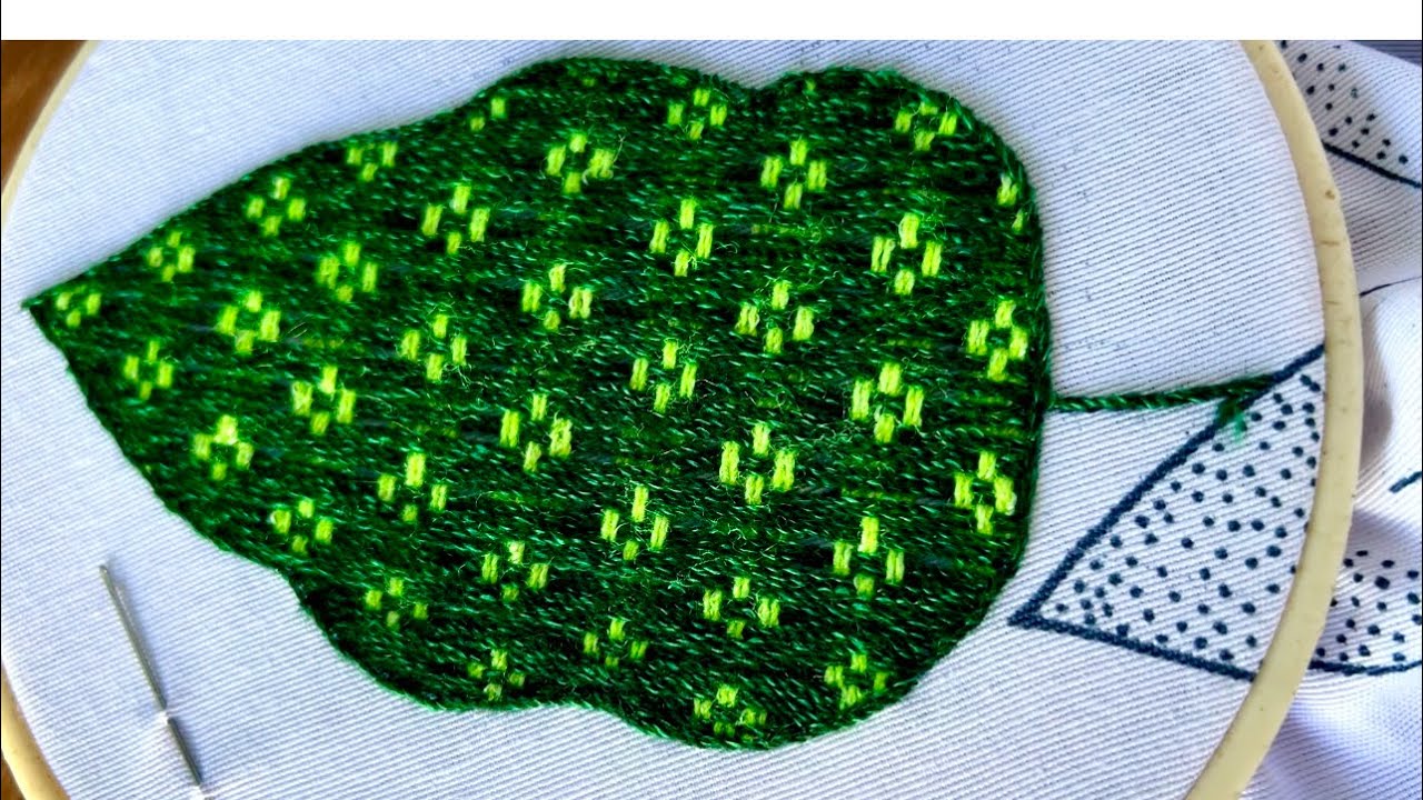 PUNTADA PARA UNA HOJA FÁCIL Y BONITA 🍃 Como bordar una hoja 🍃 ...