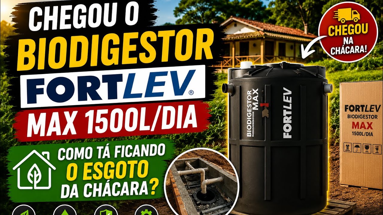 Chegou o Biodigestor Fortlev Max 1500L/Dia como tá ficando o esgoto da ...