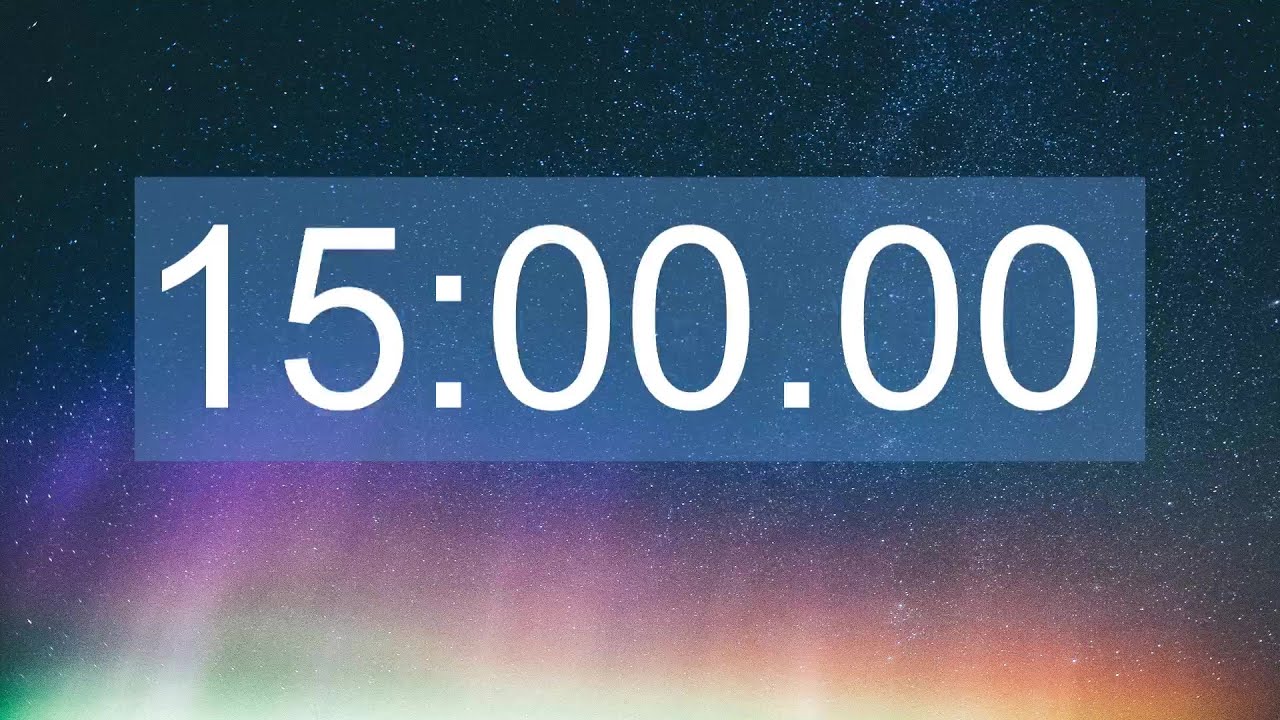 15 Minutes Countdown Timer with Relaxing Music (Stars) - YouTube