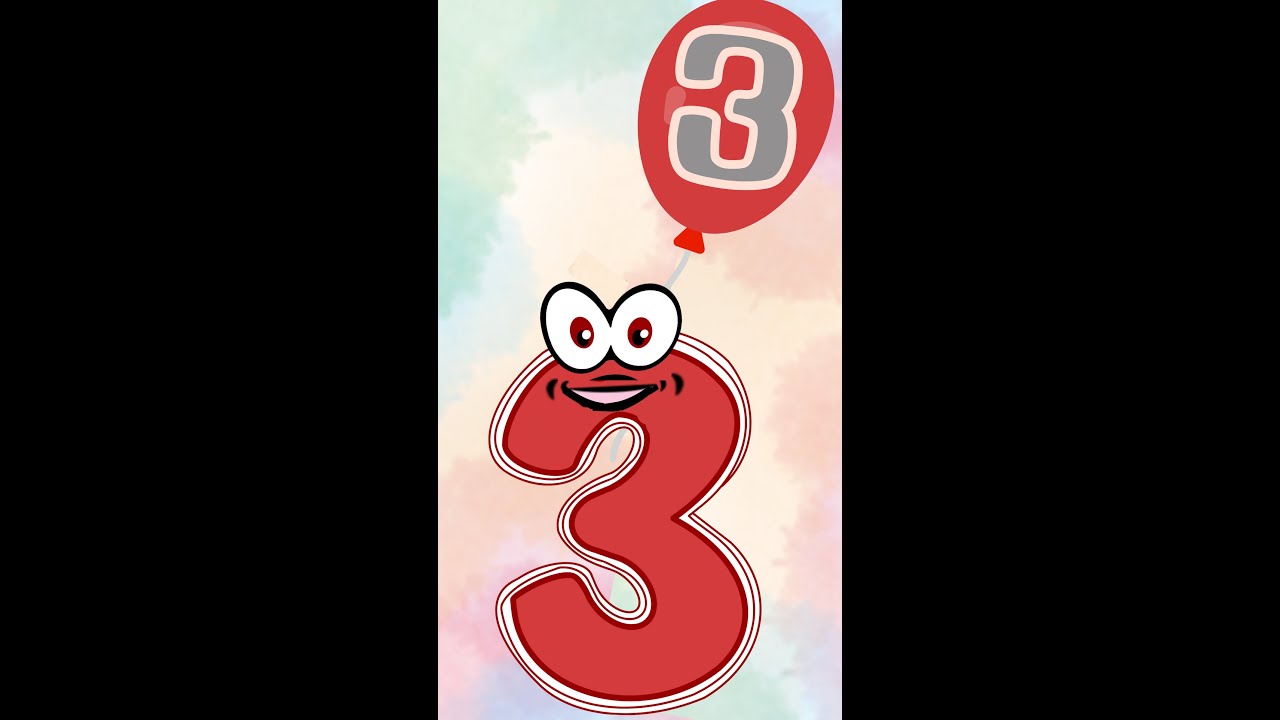 Learn My 123s: Number 3-THREE #animated #interactive #three #numbers # ...