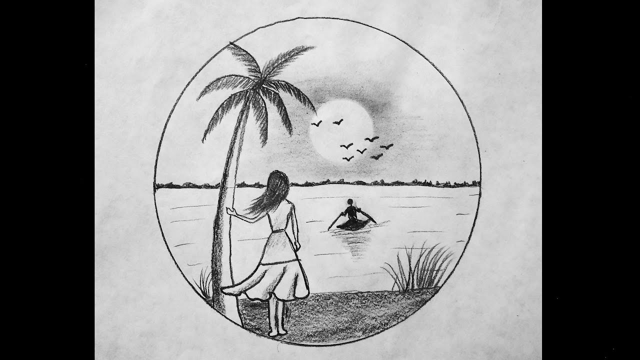 A girl is waiting for someone - Pencil Sketch for beginners || How to ...