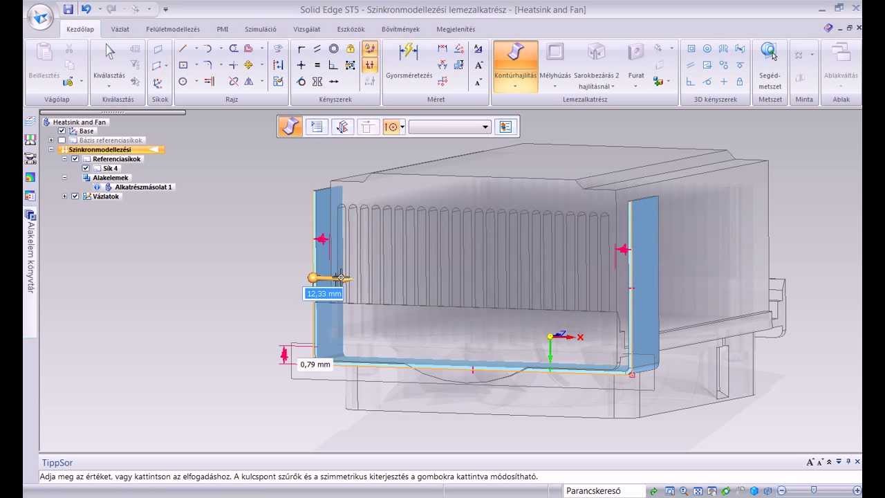 Solid Edge ST5 Lemezalkatrész, multi-body - YouTube