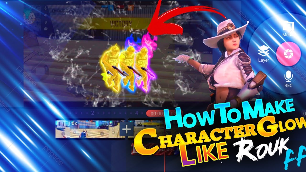 HOW TO MAKE CHARACTER GLOW LIKE ROUK FF || BEST EDITING FREE FIRE ...