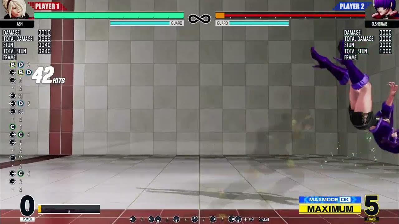 KOFXV - Ash Crimson 4 Bar Midscreen Stun Combo - YouTube