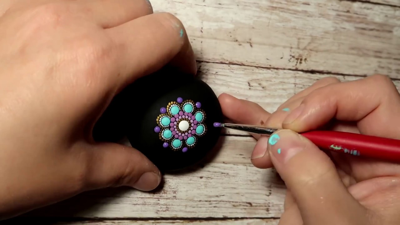 Satisfying Speed Painting Time Lapse Dot Mandala Stone | Dot Artist ...