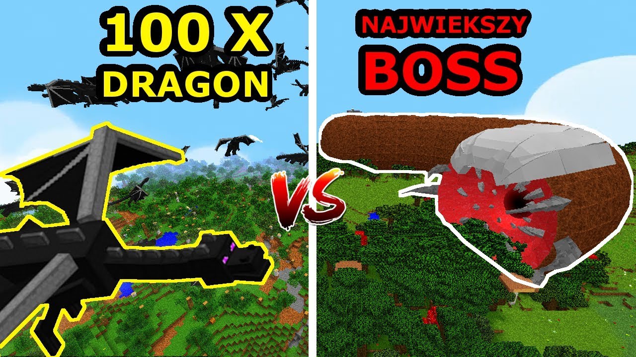Minecraft: 100 ENDER DRAGONÓW VS NAJWIĘKSZY BOSS W MINECRAFT! Kto Jest ...