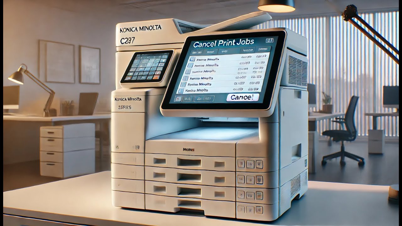 Monica Minolta c287 series printer see what's printing and cancel the ...