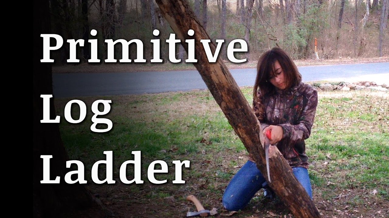How to Build a Primitive Log Ladder (Bushcraft) - YouTube