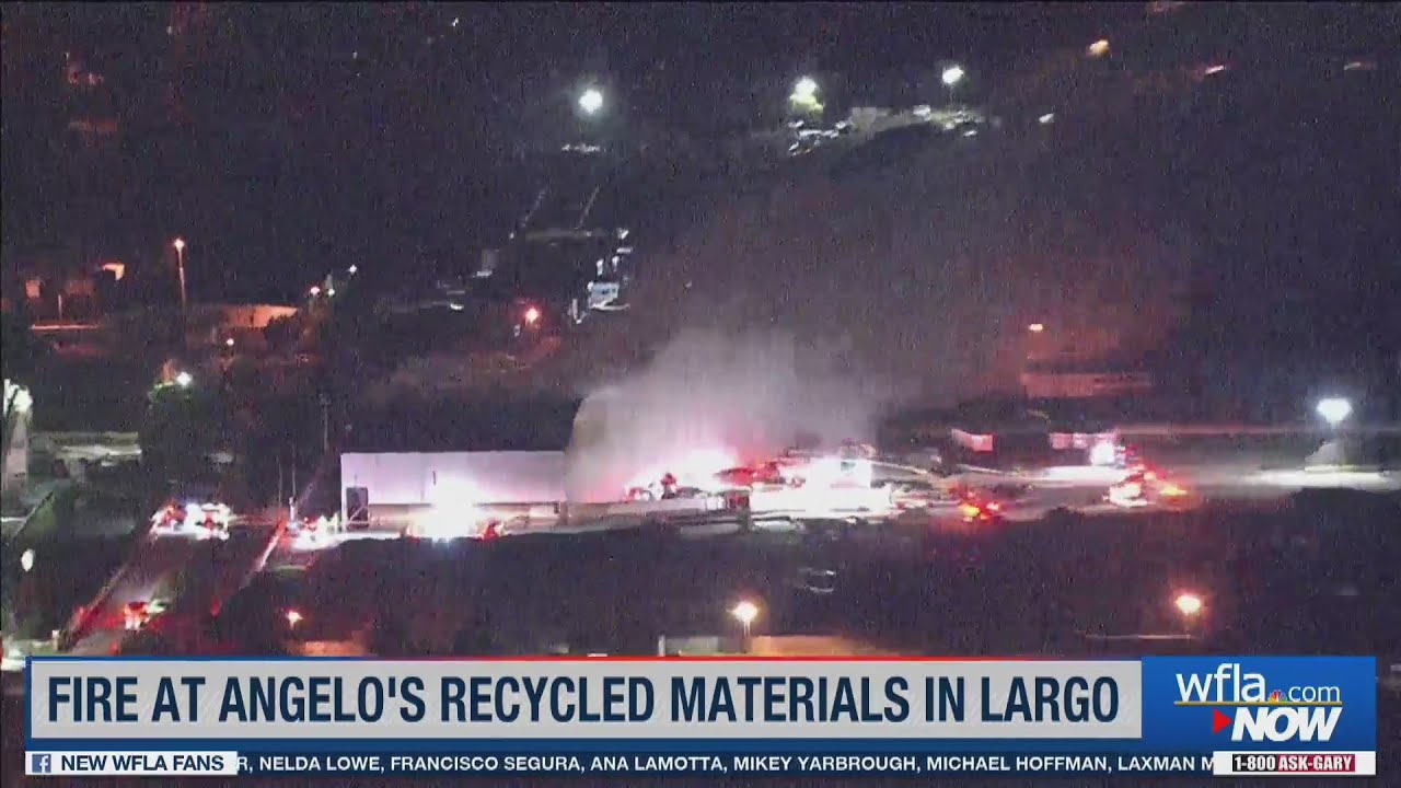 Crews battle fire at Angelo’s Recycled Materials in Largo - YouTube