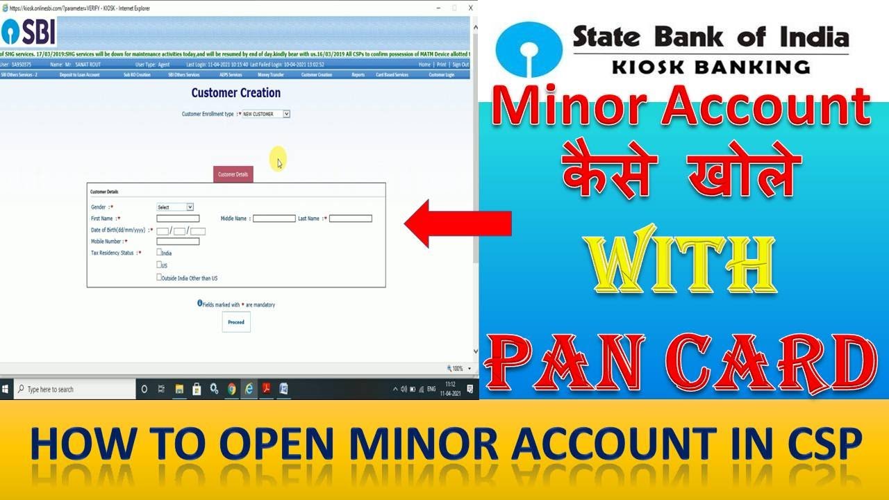 SBI CSP MINOR ACCOUNT OPENING UPDATE 2021 | Minor Account Opening with ...