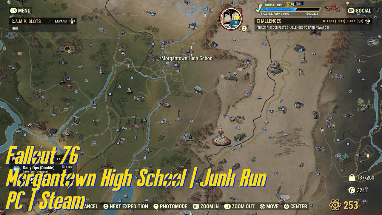 Fallout 76 | Morgantown High School Junk Run | Aluminum Plastic Steel ...