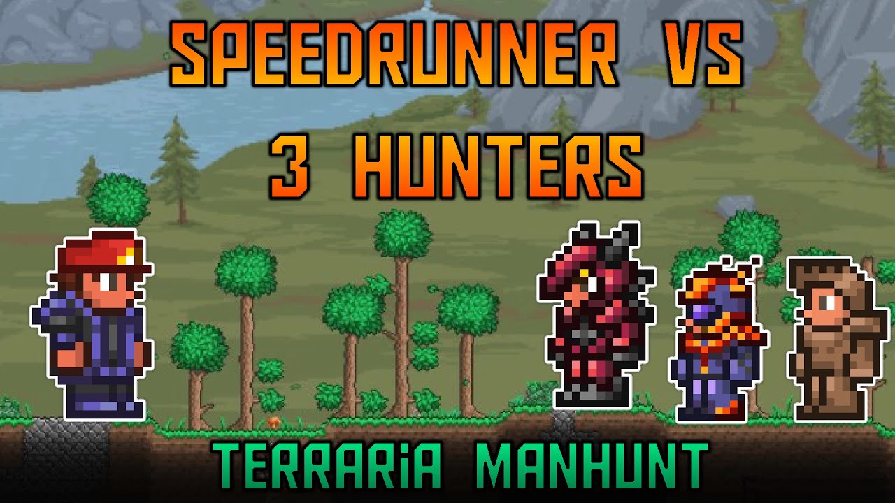 Speedrunner vs 3 Hunters - Terraria Manhunt - YouTube