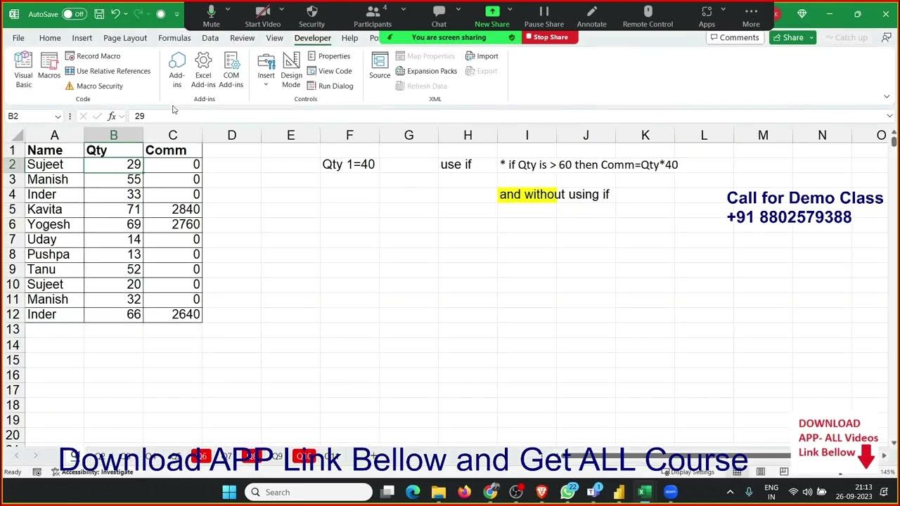 Vba If Test In Sujeet Sir Vba Class Youtube