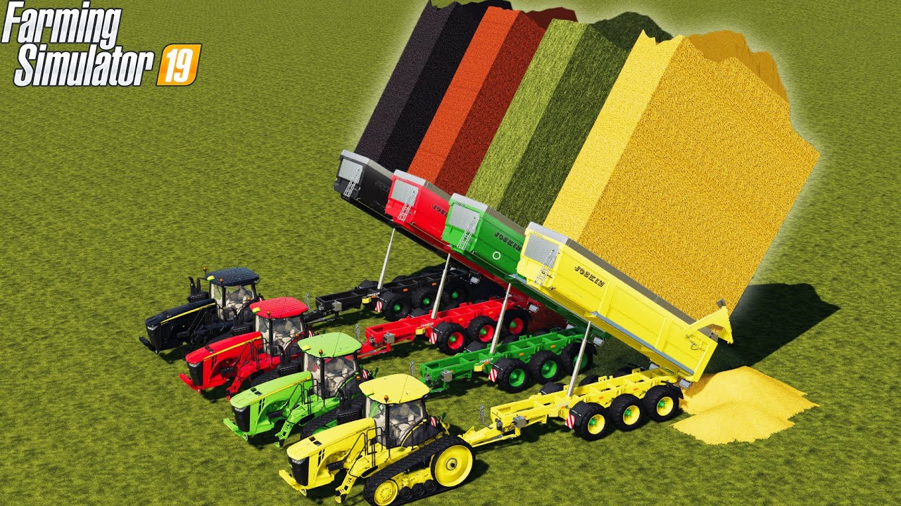 Farming Simulator 19 : MULTI COLOR TRAILER AMAZING FILLING !!! - YouTube