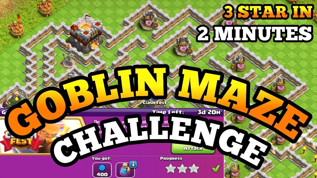 HOW TO 3 STAR IN GOBLIN MAZE CHALLENGE IN COC | COC GOBLIN MAZE ...
