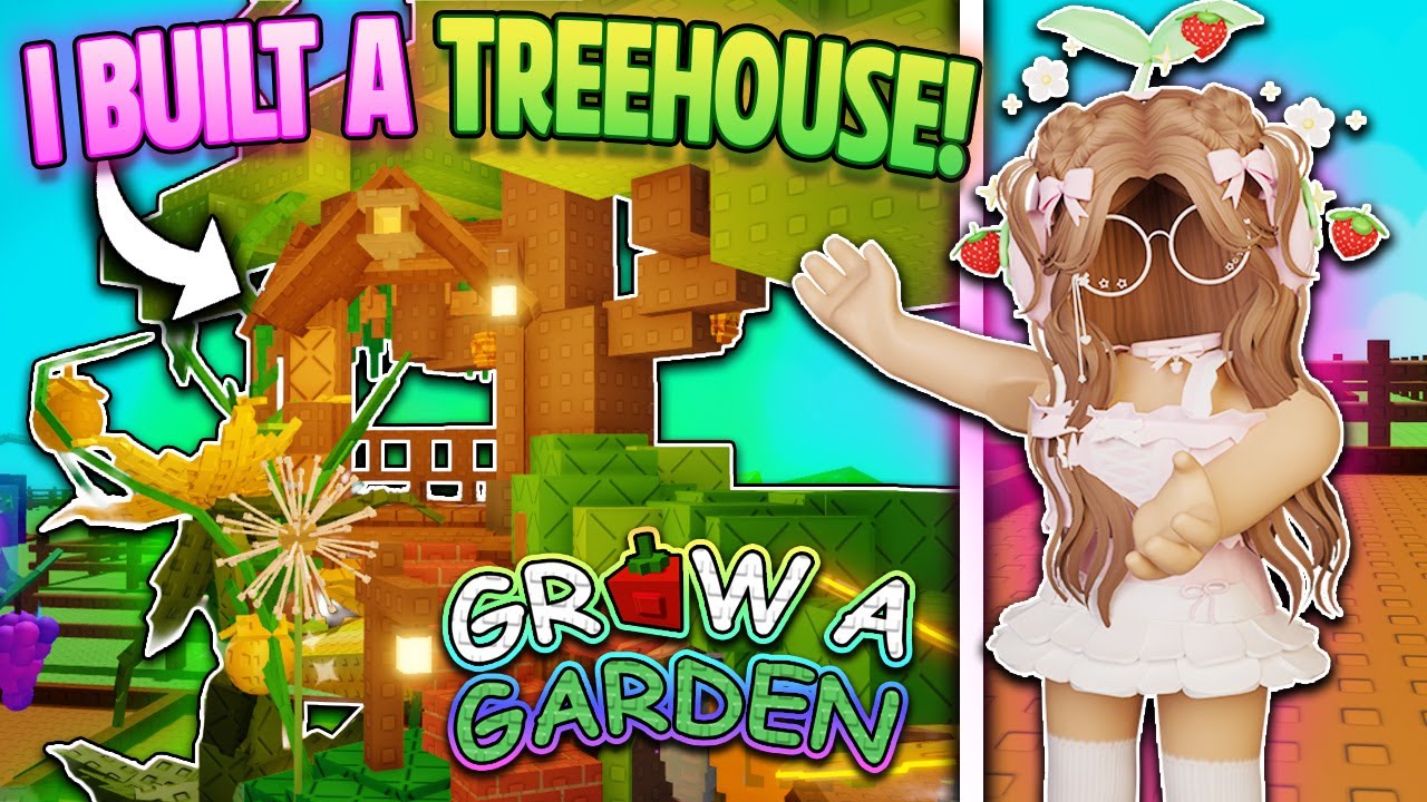 I BUILT A TREEHOUSE in GROW A GARDEN ROBLOX! 🏚️🪴 (Build Tutorial, Tips ...