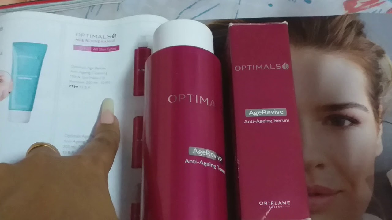 ORIFLAME ||OPTIMALS AGE REVIVE ||REVIEW||TONER,CLEANING MILK,SERUM&EYE ...