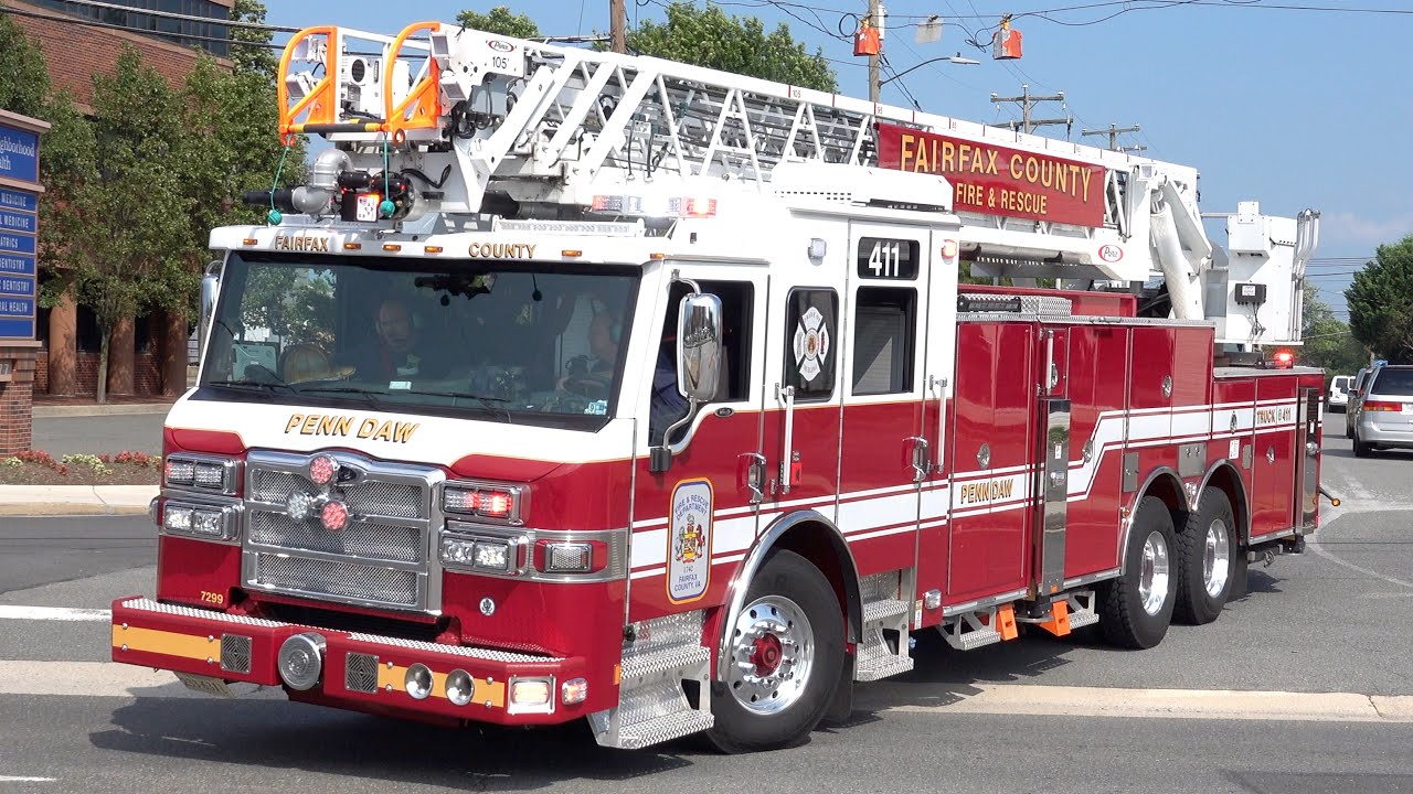 Fairfax County Fire & Rescue Truck 411 & Engine 411 Responding - YouTube