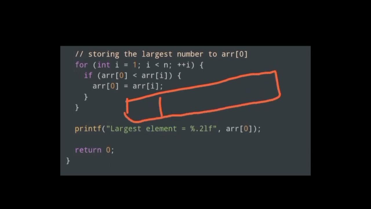 TO FIND THE LARGEST ELEMENT IN AN ARRAY - YouTube