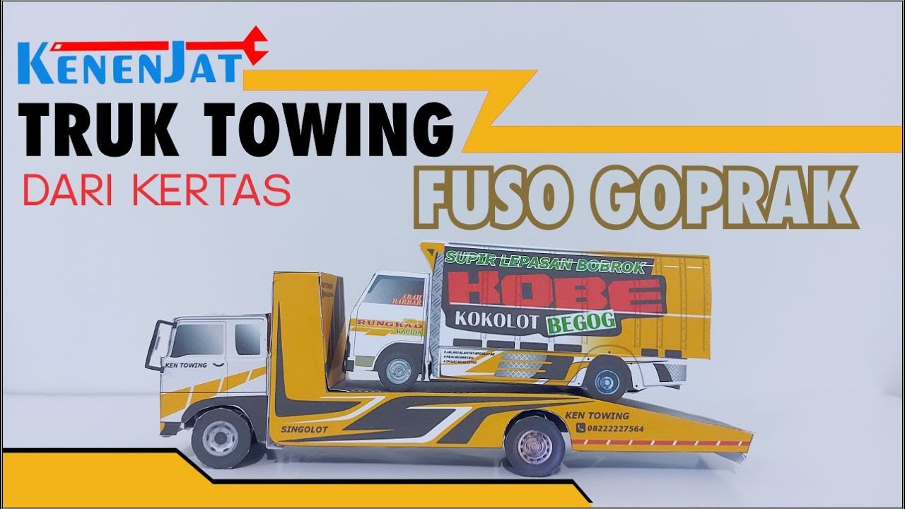 CARA MEMBUAT MINIATUR TRUK TOWING FUSO GOPRAK CUMAN DARI KERTAS ...