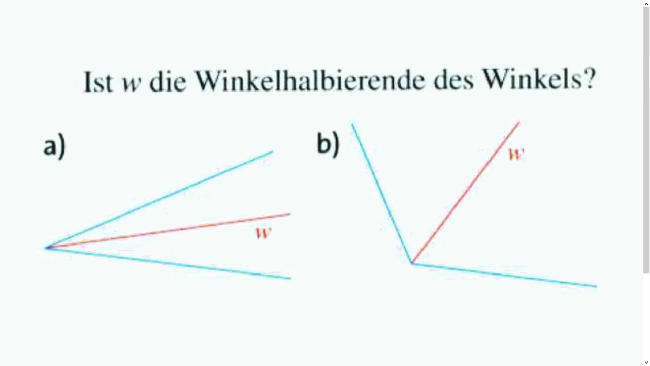 A10 Ich identifiziere Mittelsenkrechte bzw Winkelhalbierende - YouTube