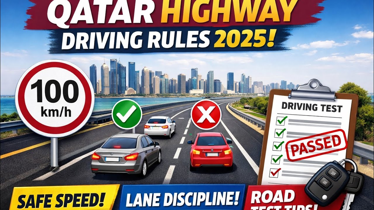 Qatar Highway Driving Rules 2025 | Safe Speed, Lane Discipline & Road ...