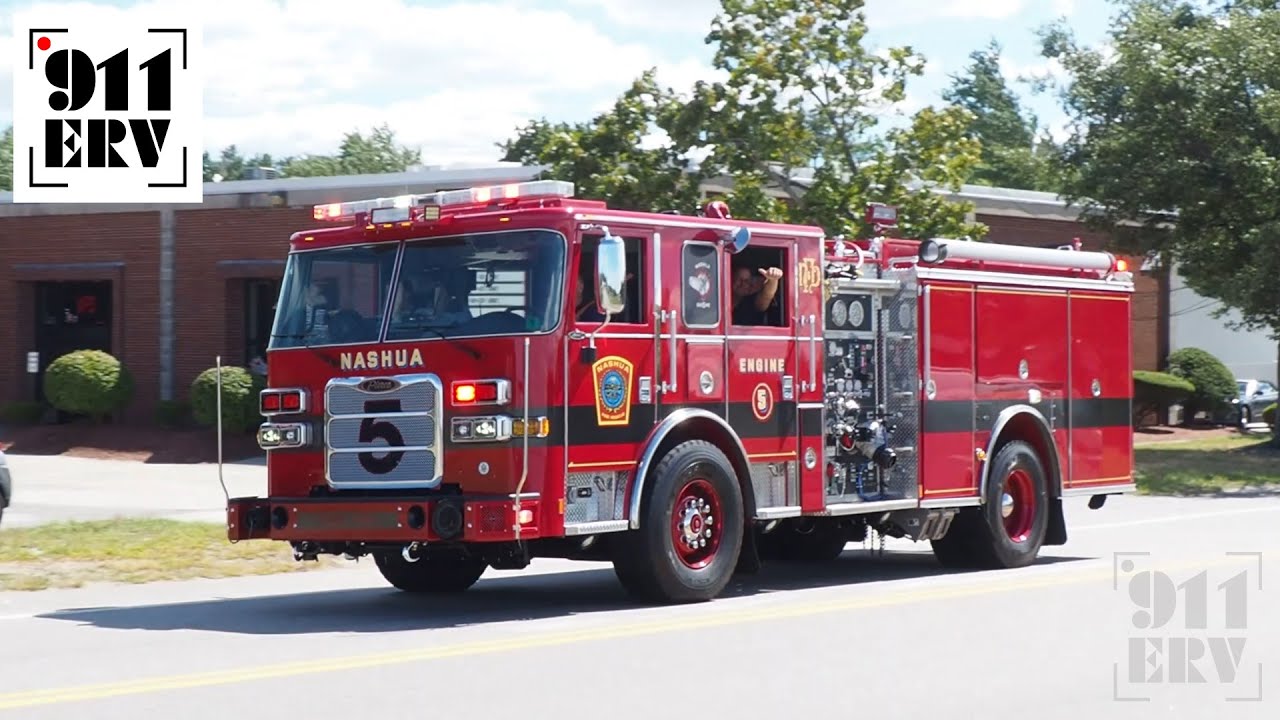 NEW Nashua Fire Truck Responding Engine 5 - YouTube