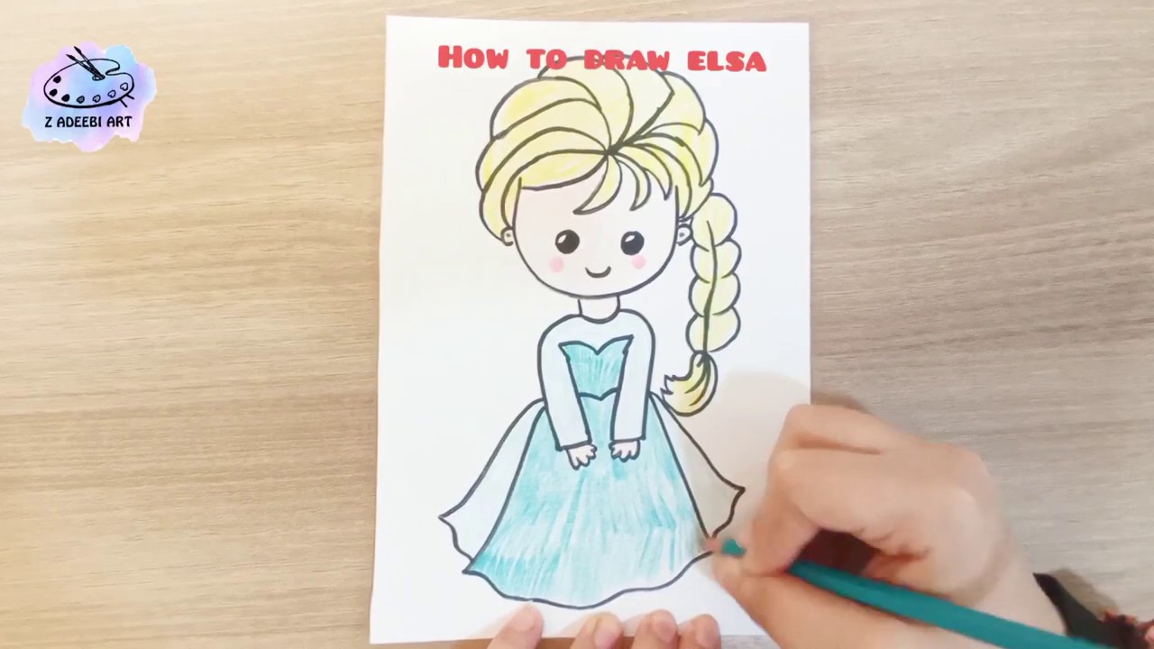 How to Draw Cute ELSA - YouTube
