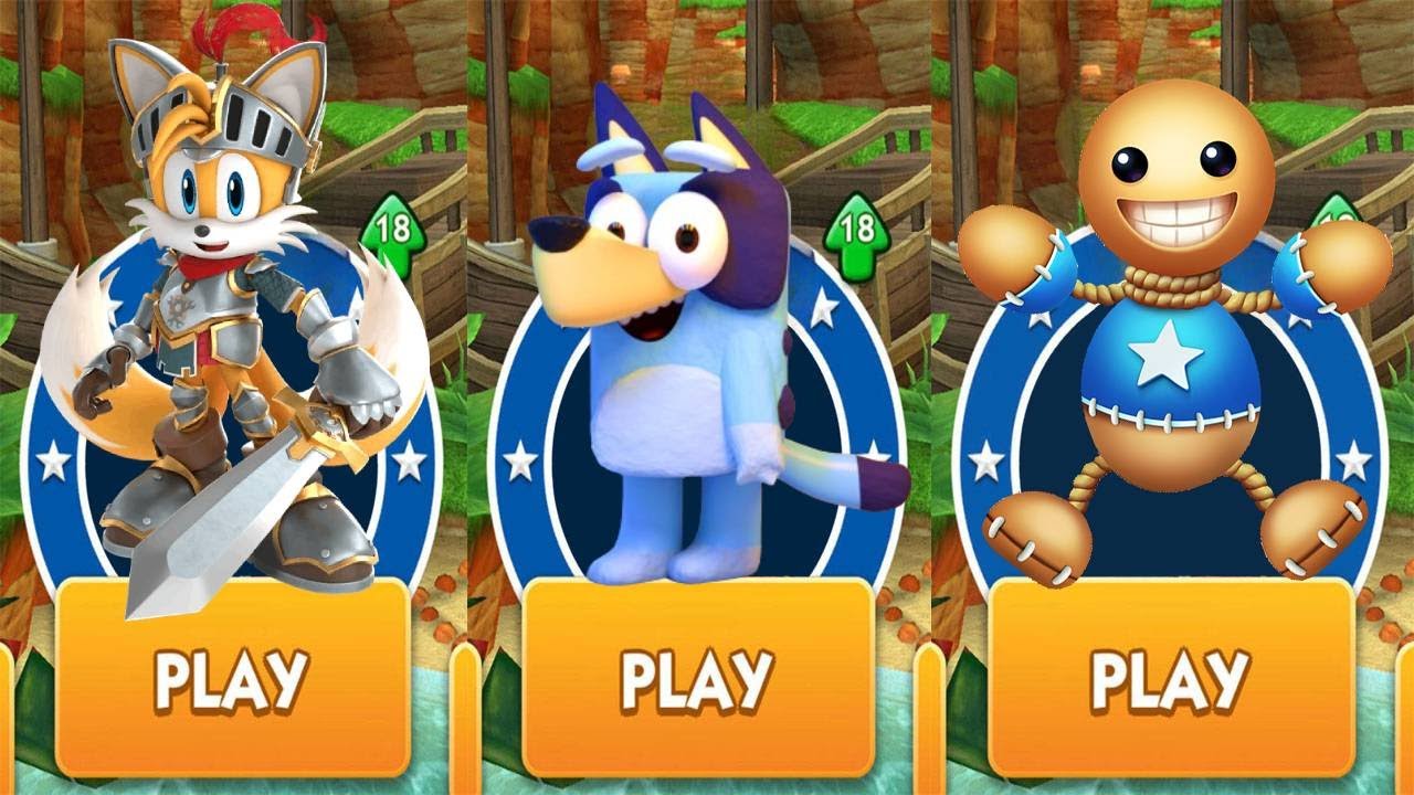 Sonic Dash - Valliant Tails vs Bluey 3D Runner vs Buddyman Run vs All ...