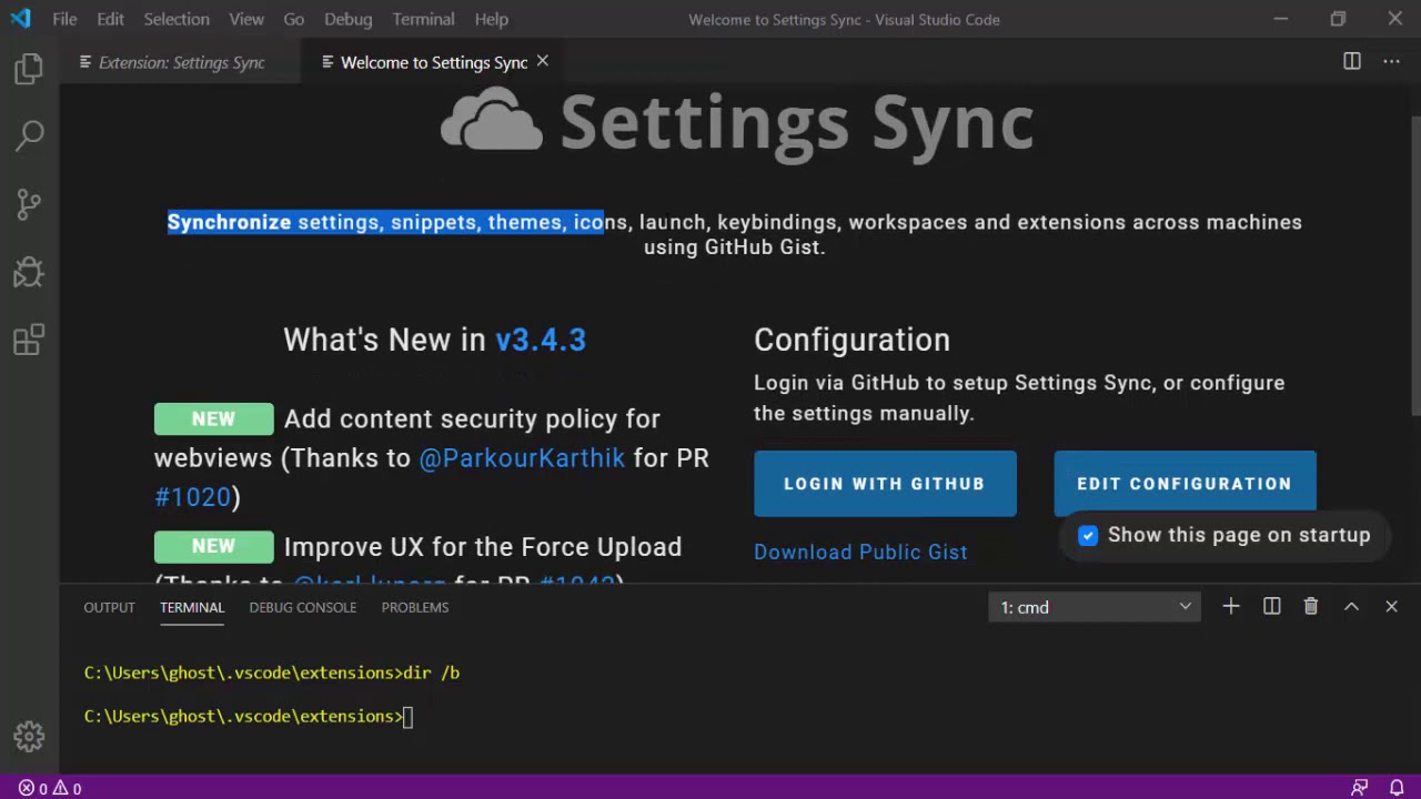 Visual Studio Code | Setting Sync - YouTube