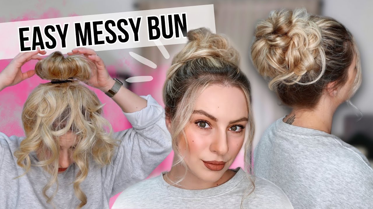 How To Do Messy Bun as a Beginner: Mid-Long Hair - YouTube