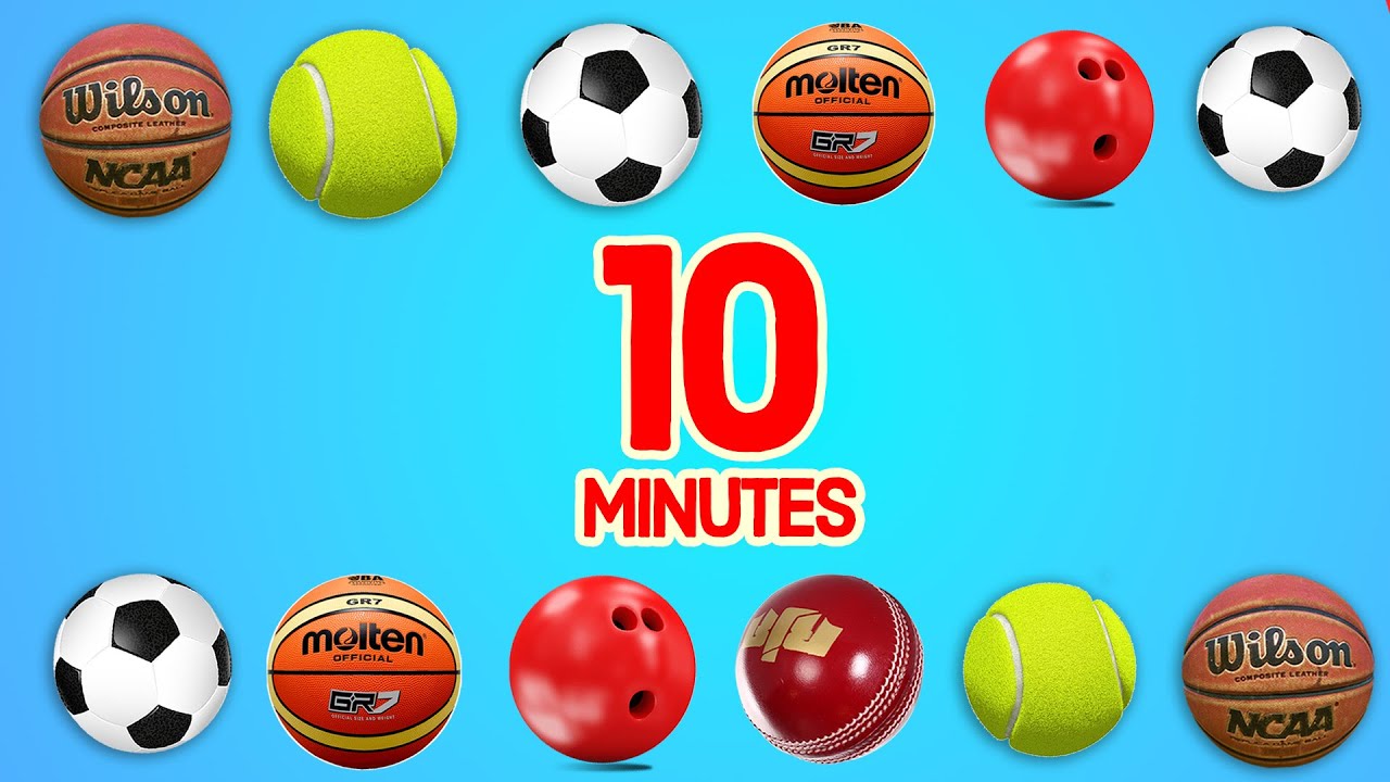 10 Minutes Sports Balls For Kiddss | Learn Sports Ball Names | Types of ...