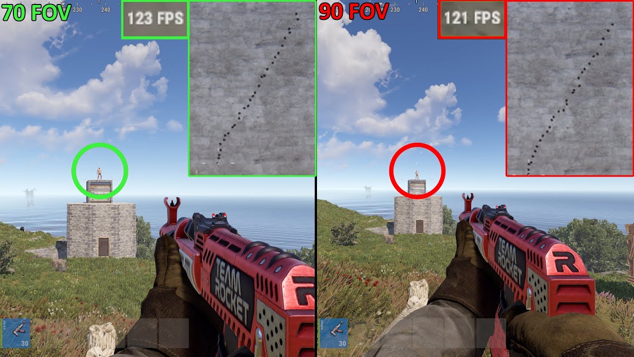 FOV: CAMPO de VISIÓN 70 vs 90 en RUST - YouTube
