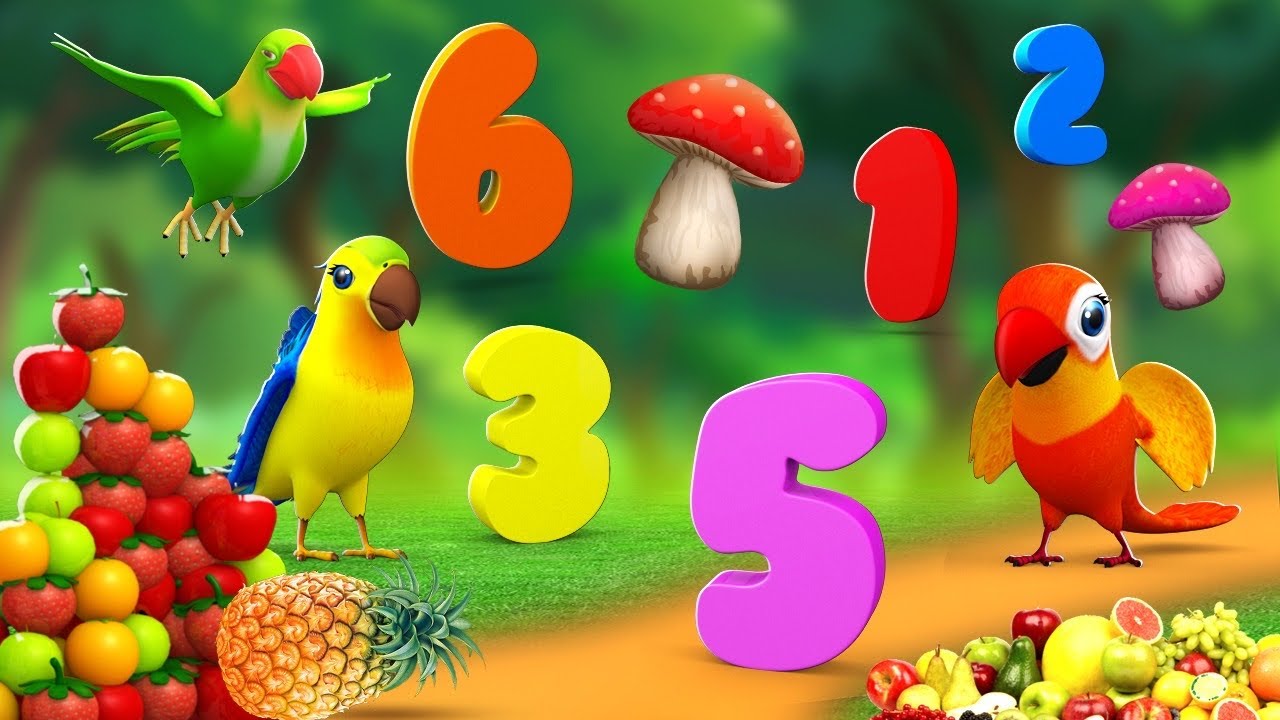Funny Parrots Learn Numbers with Magical Fruits - Funny Parrots Talking ...
