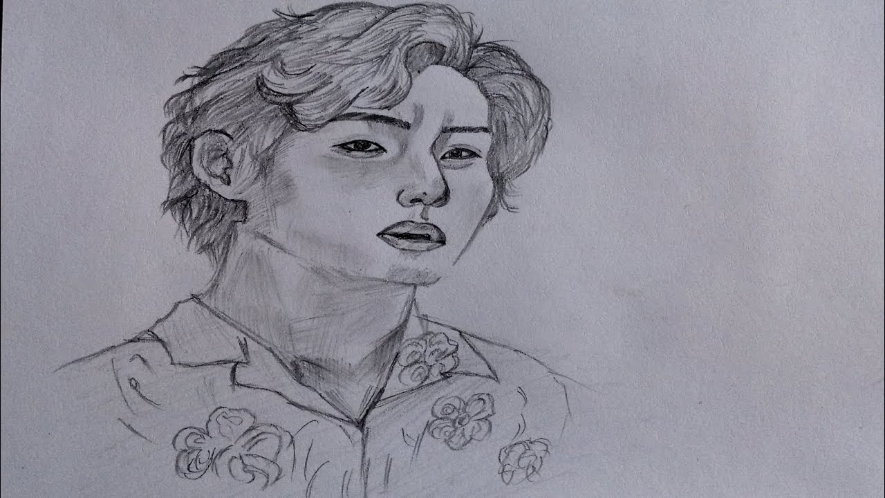 how to draw suga of BTS step by step💫|how to draw suga of BTS aesthetic ...