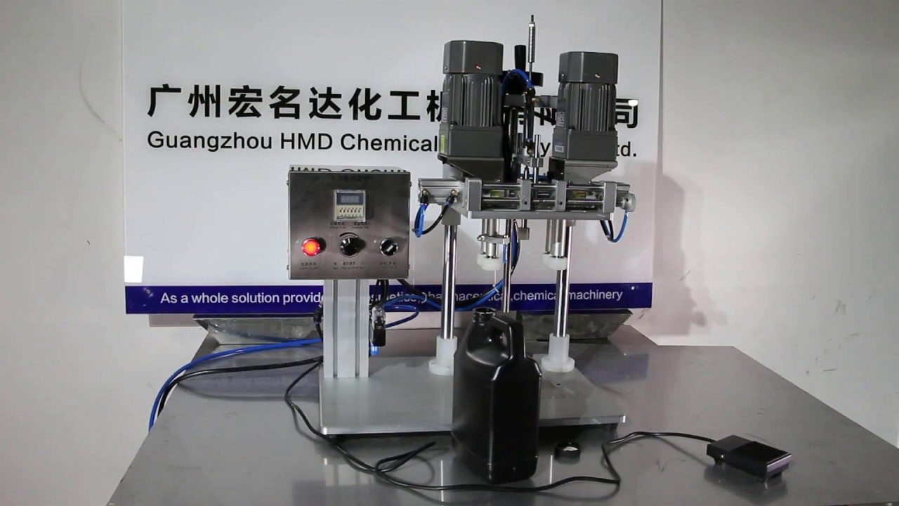 semi auto capping machine for square bottle - YouTube
