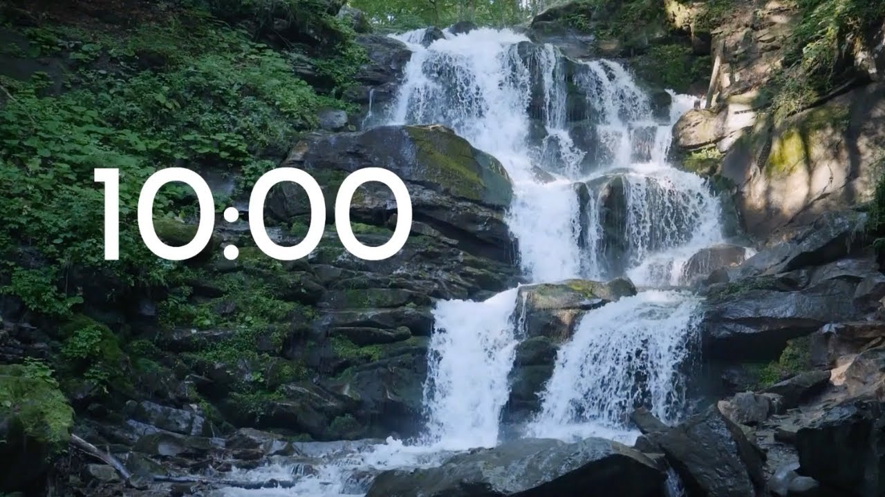 10-Minute Waterfall Timer with Relaxing Spa Music & Birdsongs | Focus ...