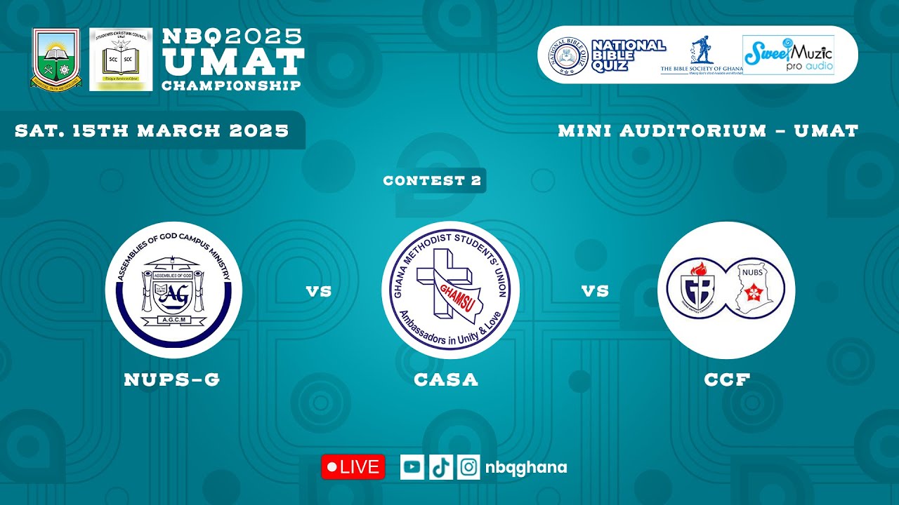 #NBQ2025 UMaT Championship || Contest 2 - AGCM v GHAMSU v NUBS - YouTube
