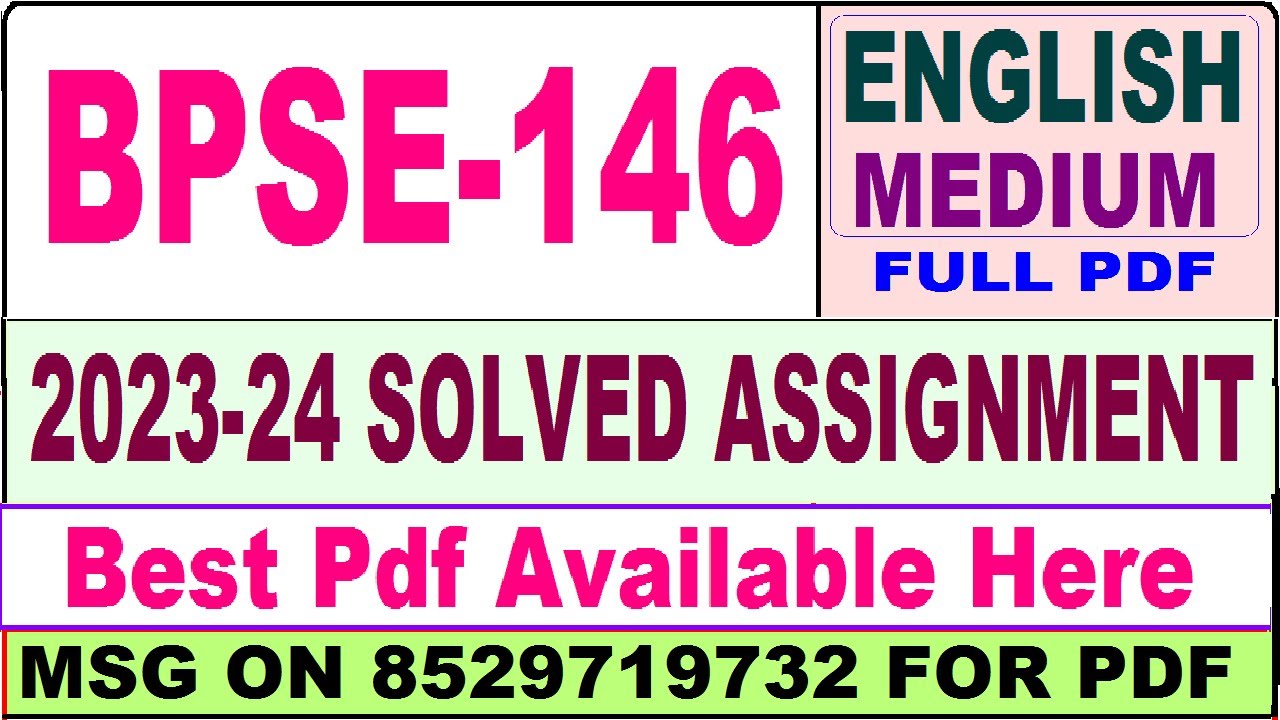 bpse 146 solved assignment 2023-24 || bpse 146 solved assignment 2024 ...