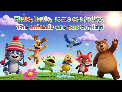 Hello Hello! Fun Animal Poem for Kids | Sing & Play with Cartoons ...