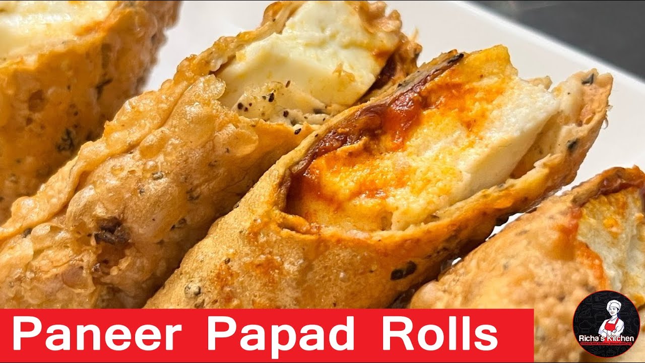 Cheesy Papad Paneer Roll Recipe - A Crispy Twist on Classic Paneer ...