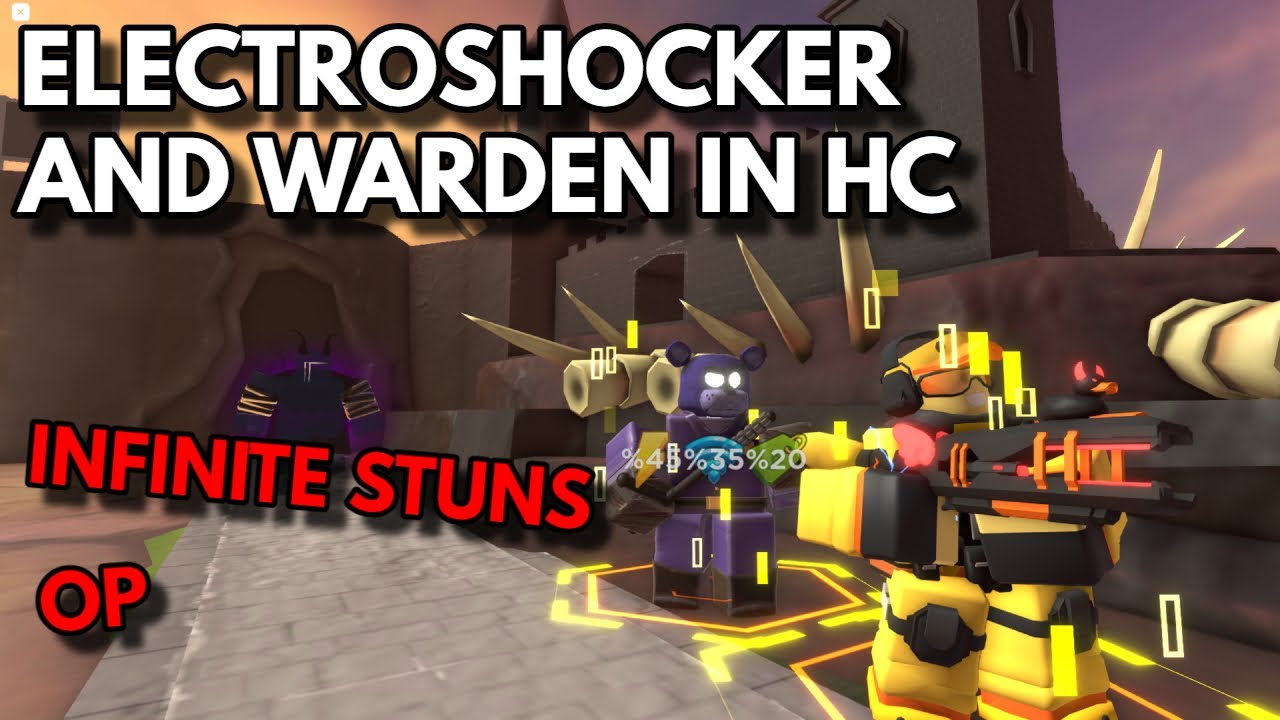 ELECTROSHOCKER AND WARDEN IN HARDCORE | ROBLOX Tower Defense Simulator ...