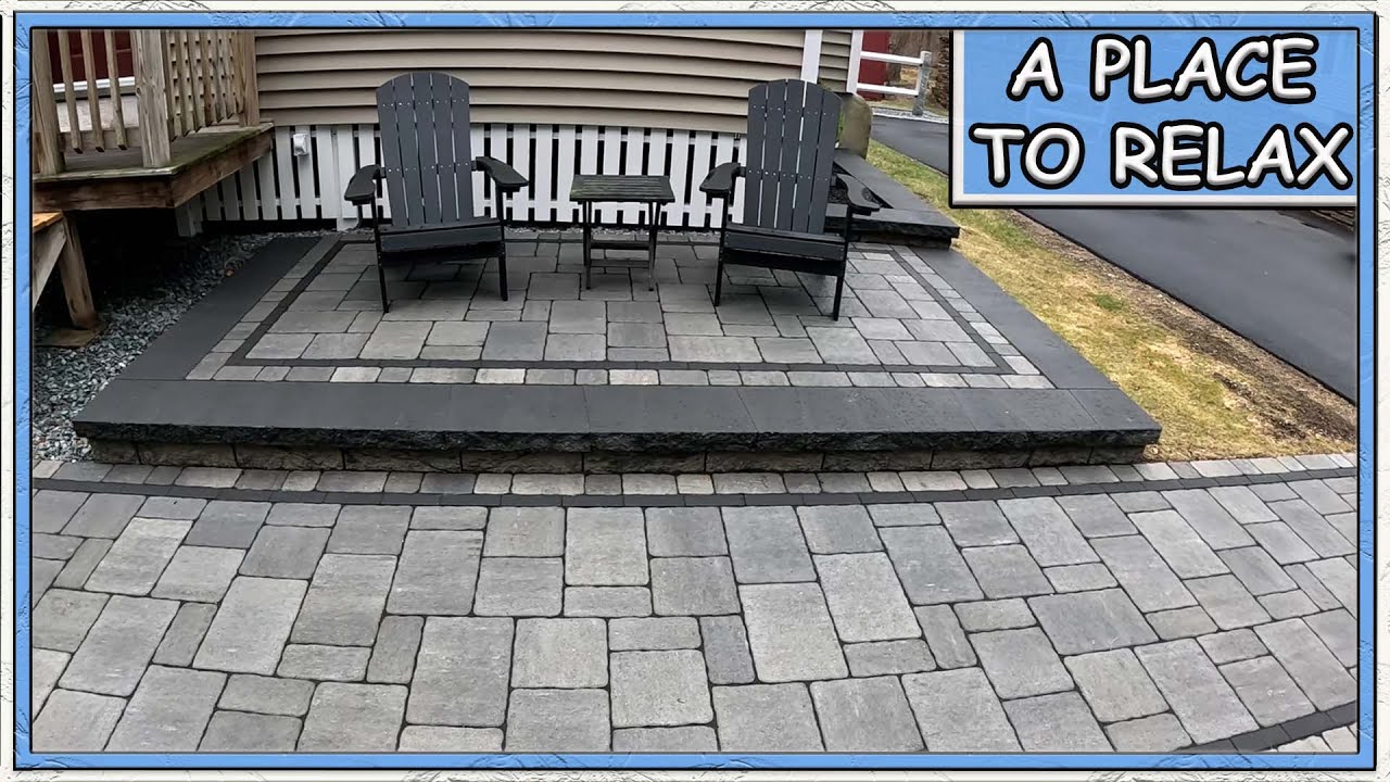 Building a Small Raised Paver Patio For a Sitting Area - YouTube