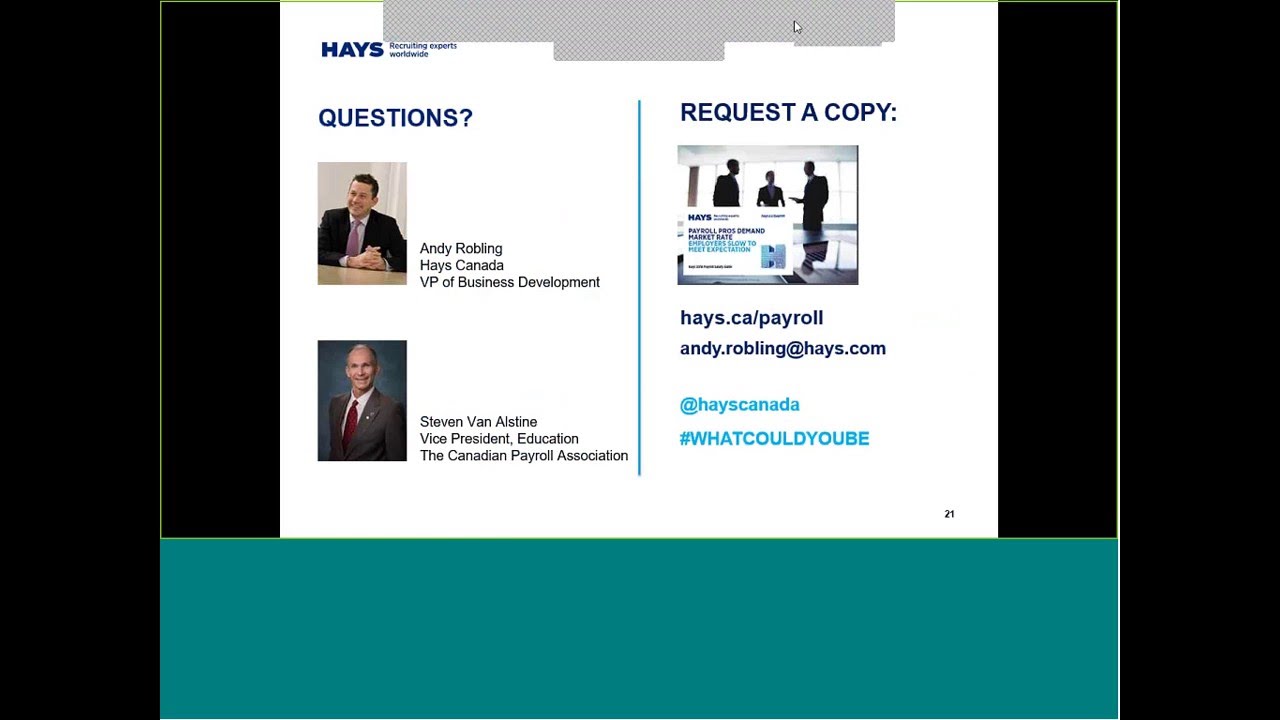 2016 Hays Canada Payroll Salary Guide Webinar - YouTube