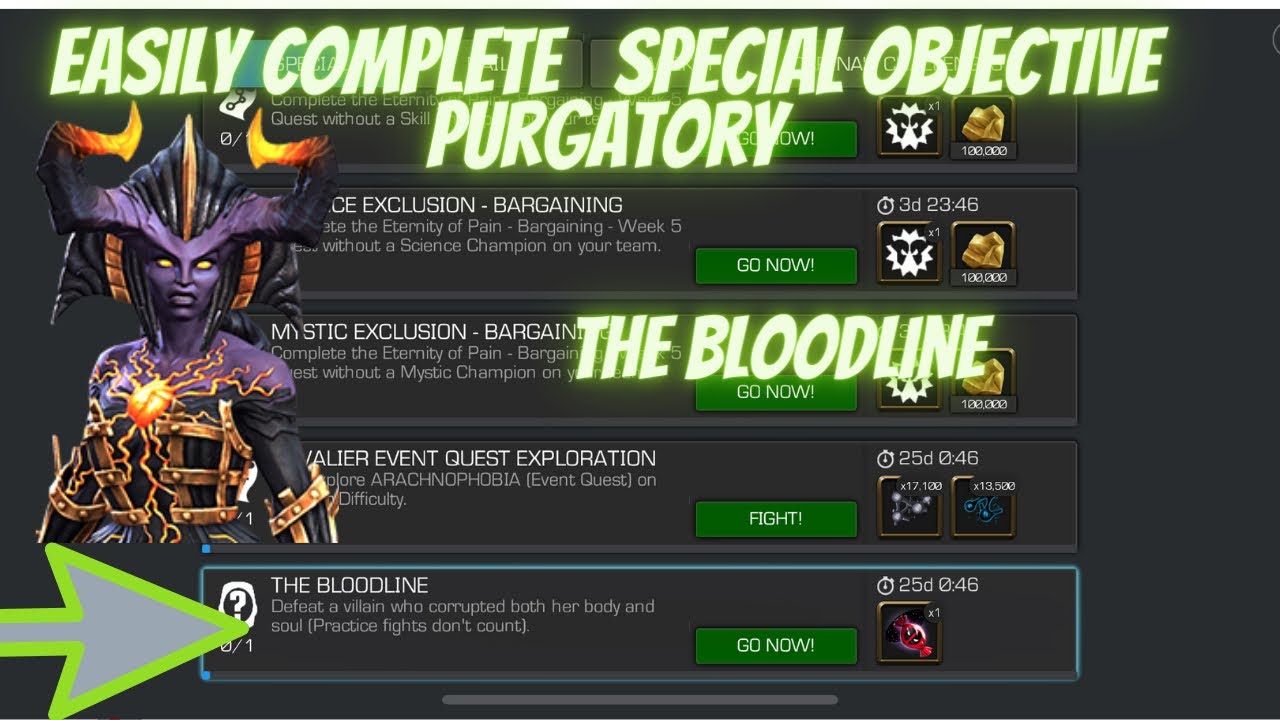 MCOC Solo Special Objective | The bloodline | Purgatory | Marvel ...